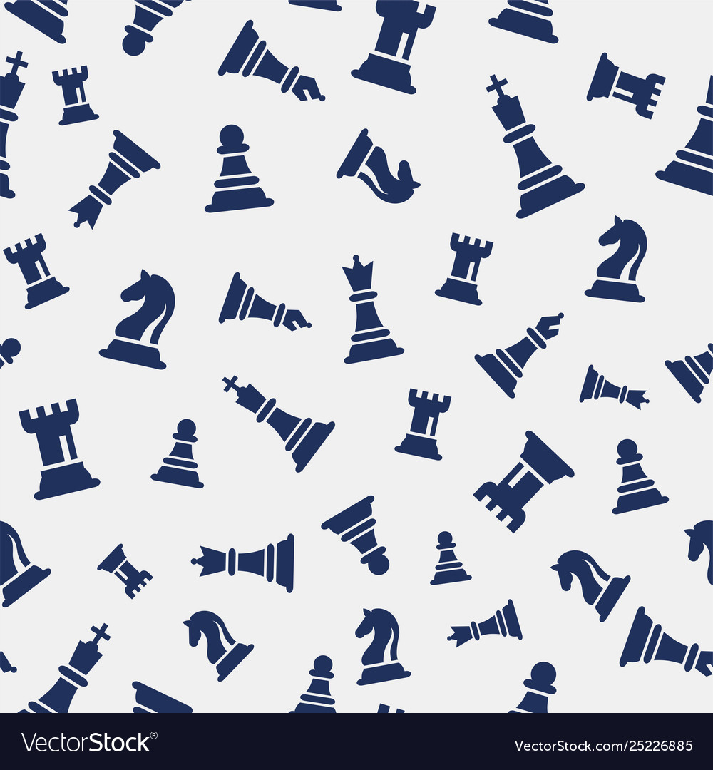 Seamless chess pattern chess figures Royalty Free Vector