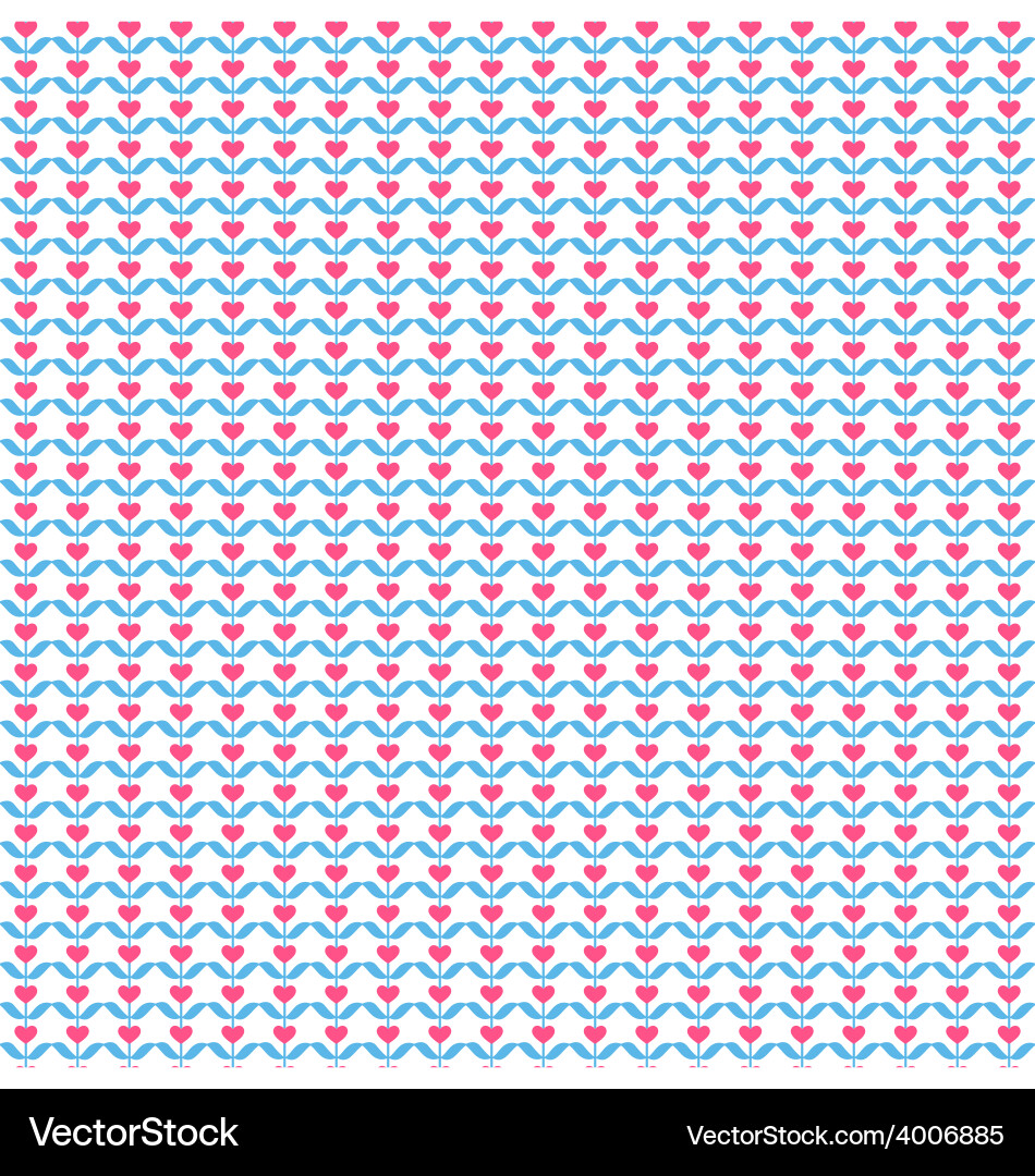 Seamless love pattern pink hearts like flowers Vector Image