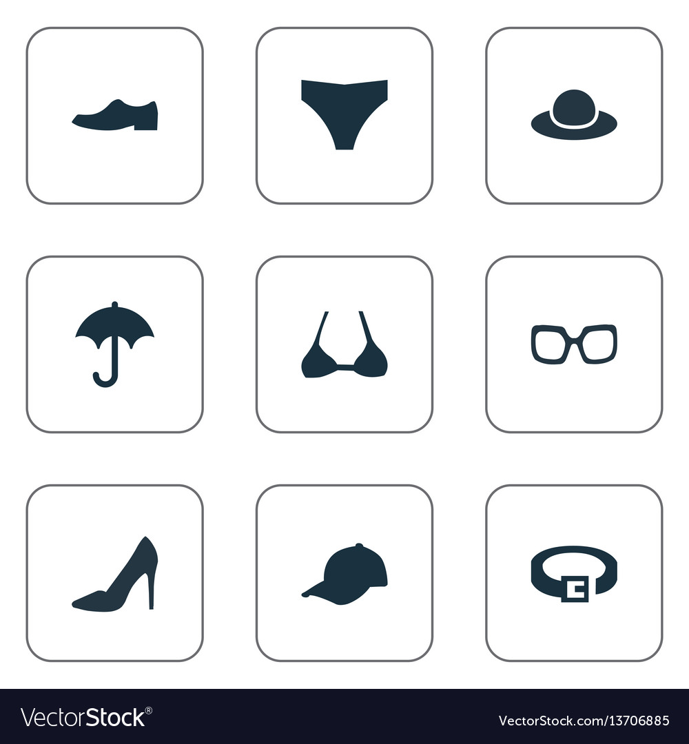 Set Of Simple Wardrobe Icons Royalty Free Vector Image