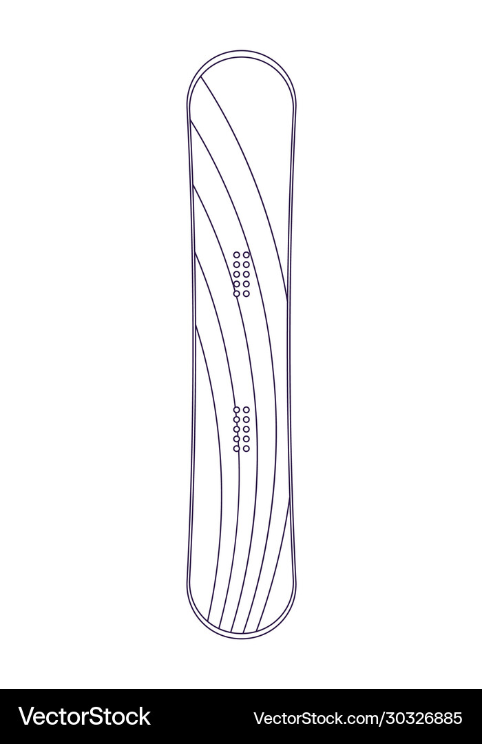 Sports snowboard isolated linear icon Royalty Free Vector