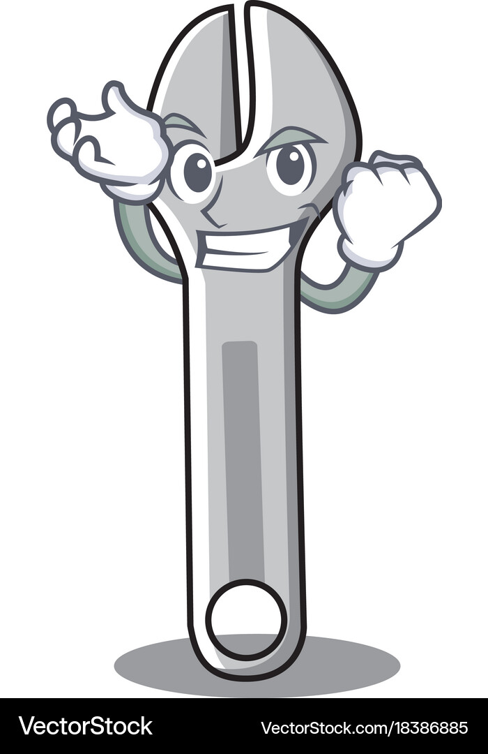 Successful wrench character cartoon style Vector Image