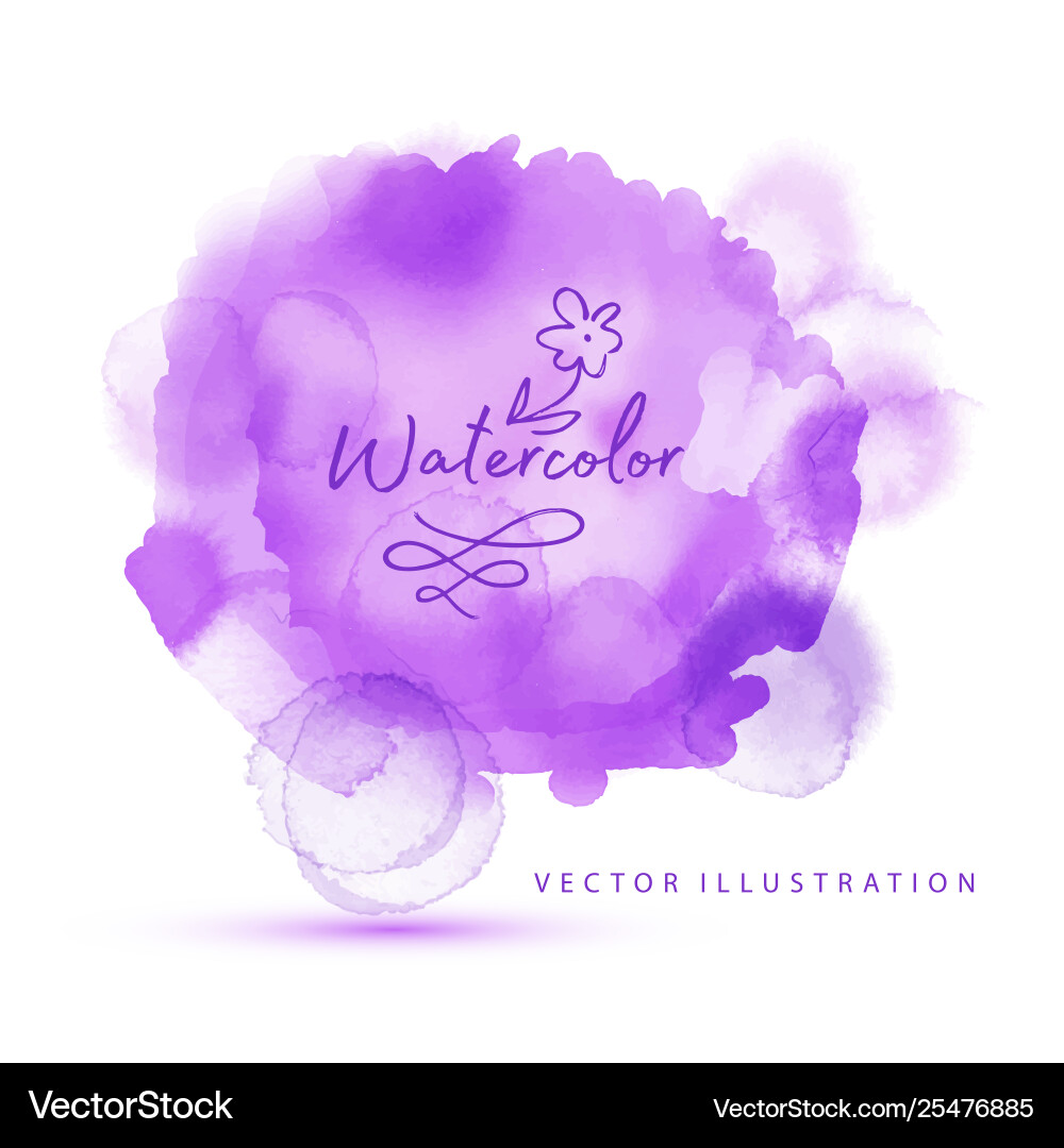 Violet watercolor painted stain abstract Vector Image