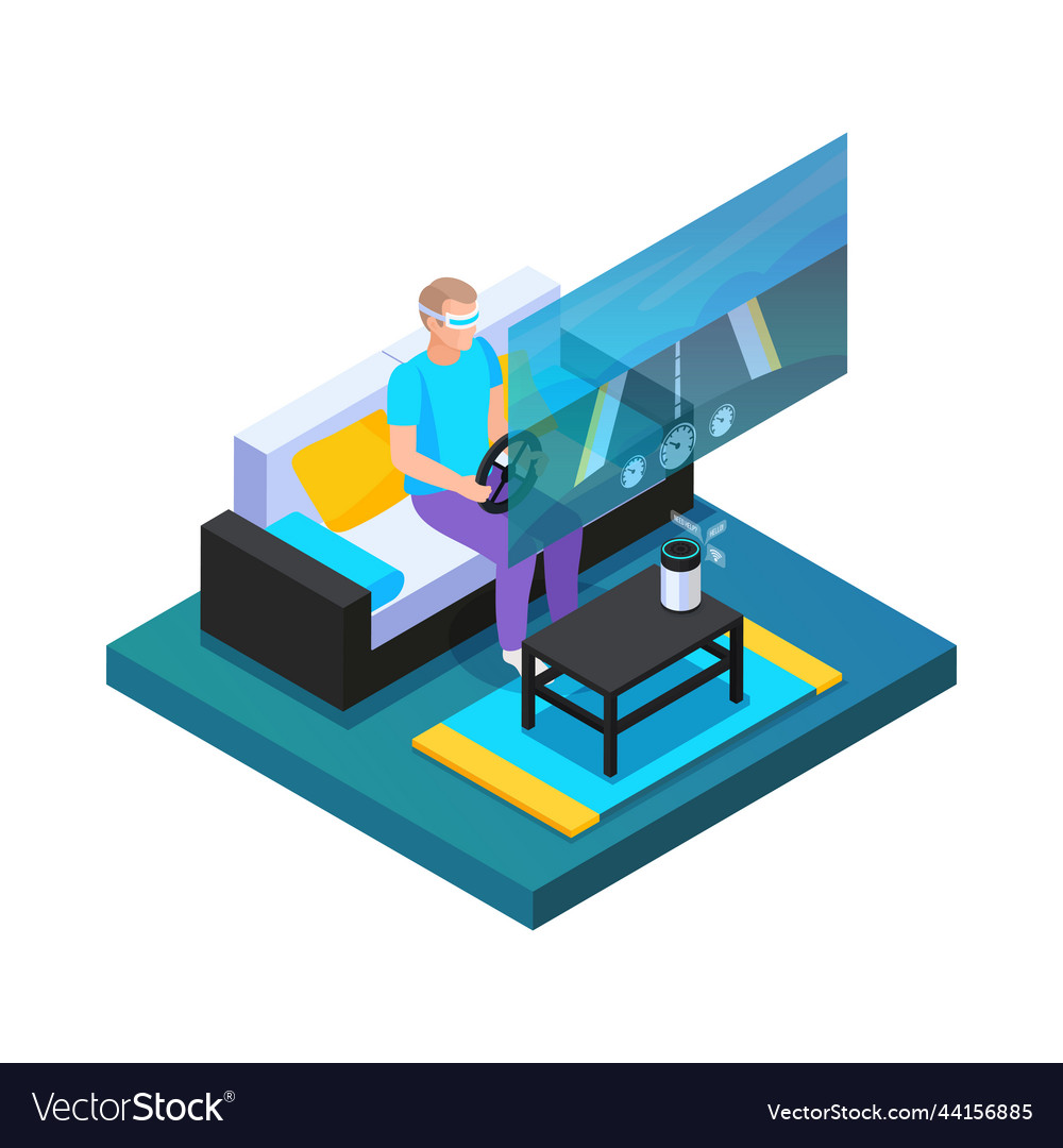 Virtual reality composition Royalty Free Vector Image