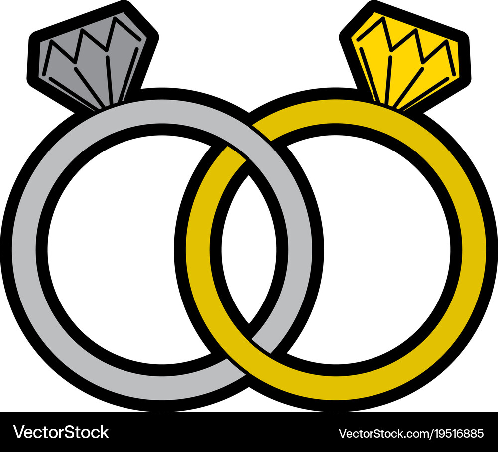 Wedding rings jewelry diamonds unity Royalty Free Vector