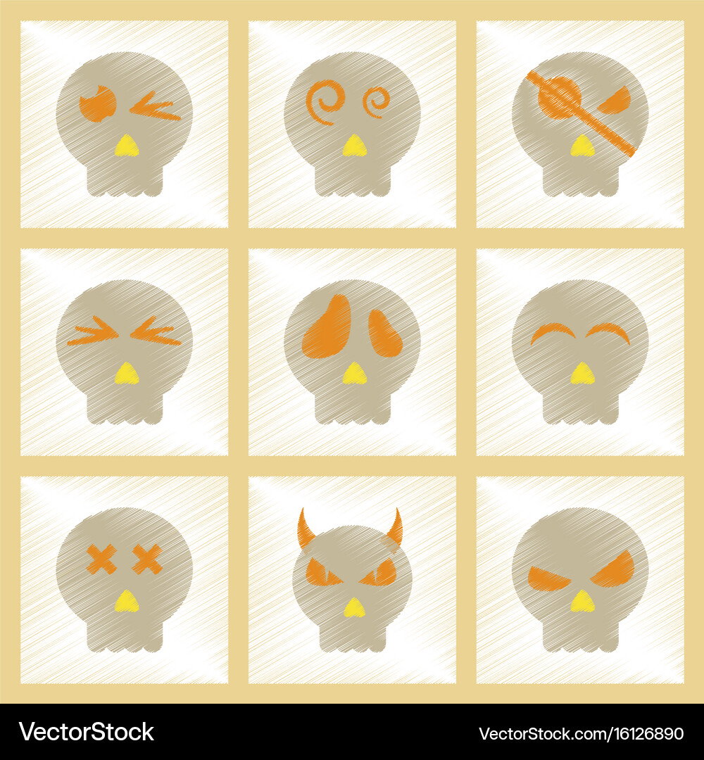 Assembly flat shading style icons halloween Vector Image