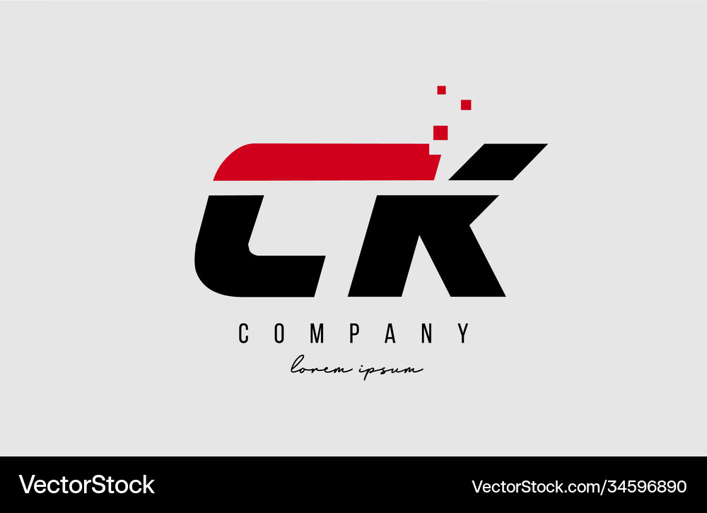Ck c k alphabet letter logo combination in red Vector Image