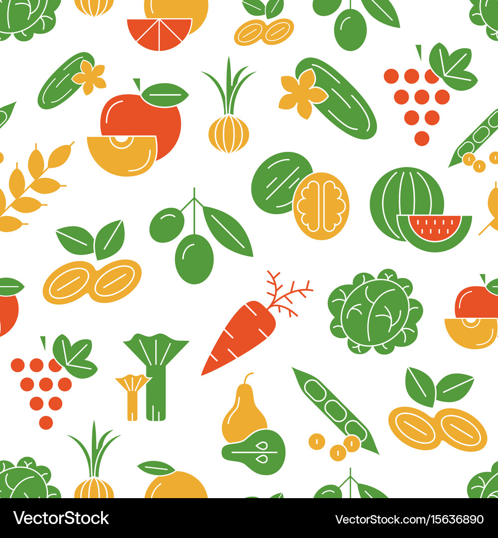 Digital green and red vegetable icons Royalty Free Vector