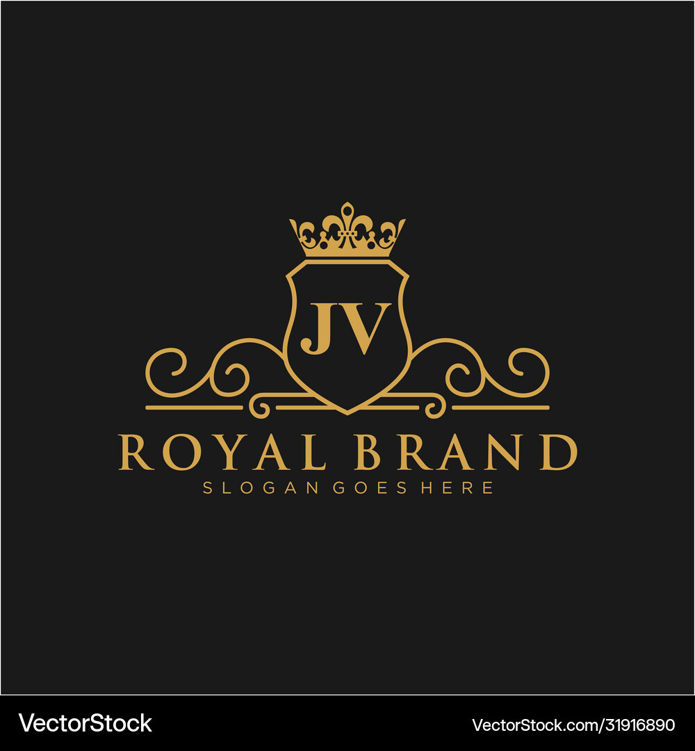 Jv letter initial luxurious brand logo template Vector Image