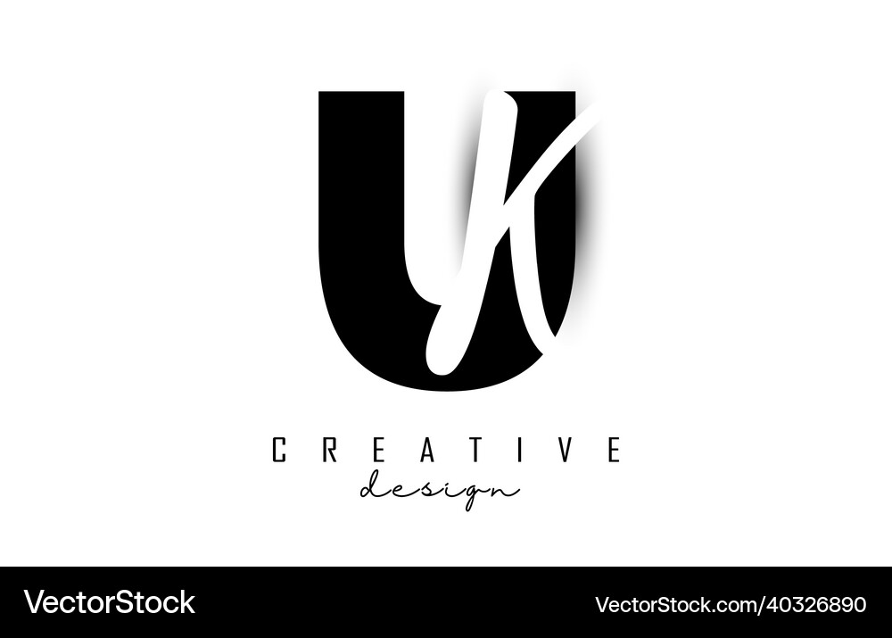 Letters uk logo with a minimalist design Vector Image