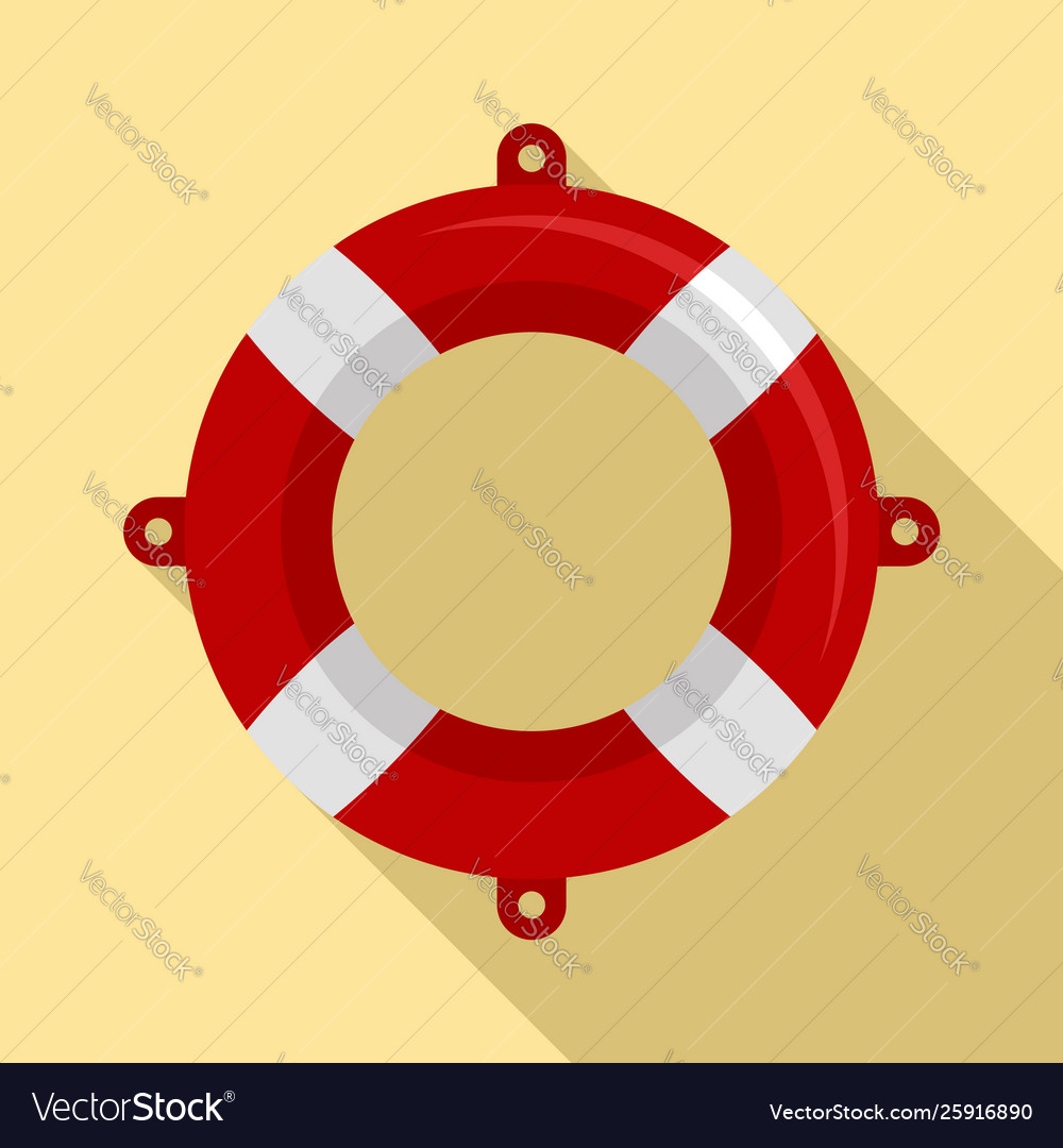 Lifebuoy icon flat style Royalty Free Vector Image