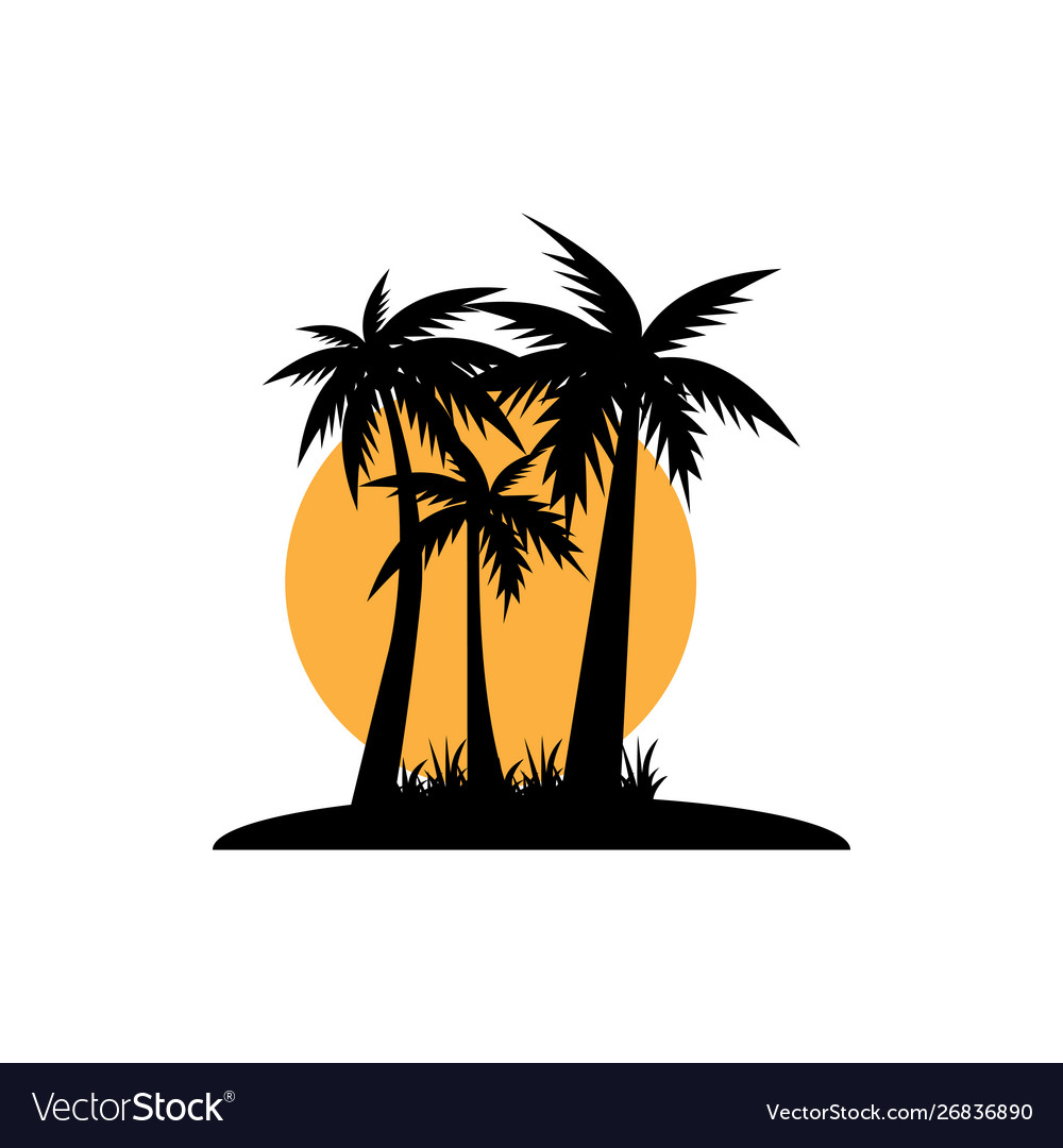 Palm tree graphic design template isolated Vector Image