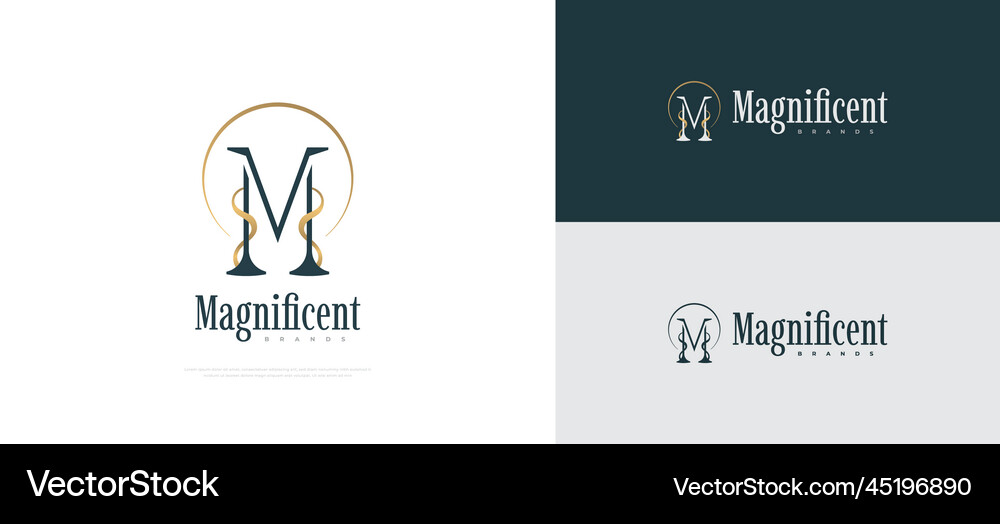 Premium and elegant letter m logo design Vector Image