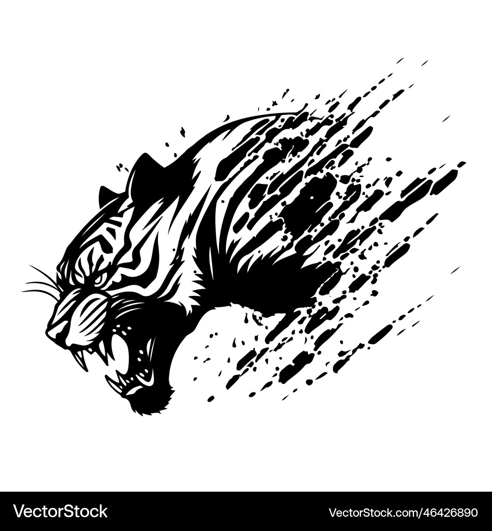 Roaring tiger logo design Royalty Free Vector Image