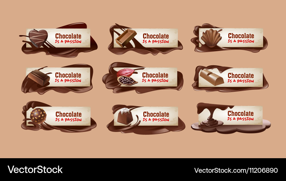 Set of chocolate banners Royalty Free Vector Image