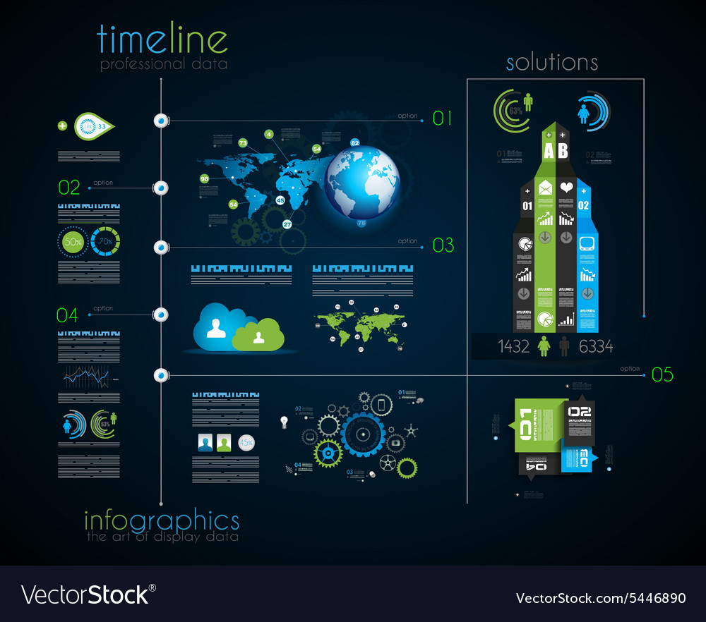 Timeline to display your data with infographic Vector Image