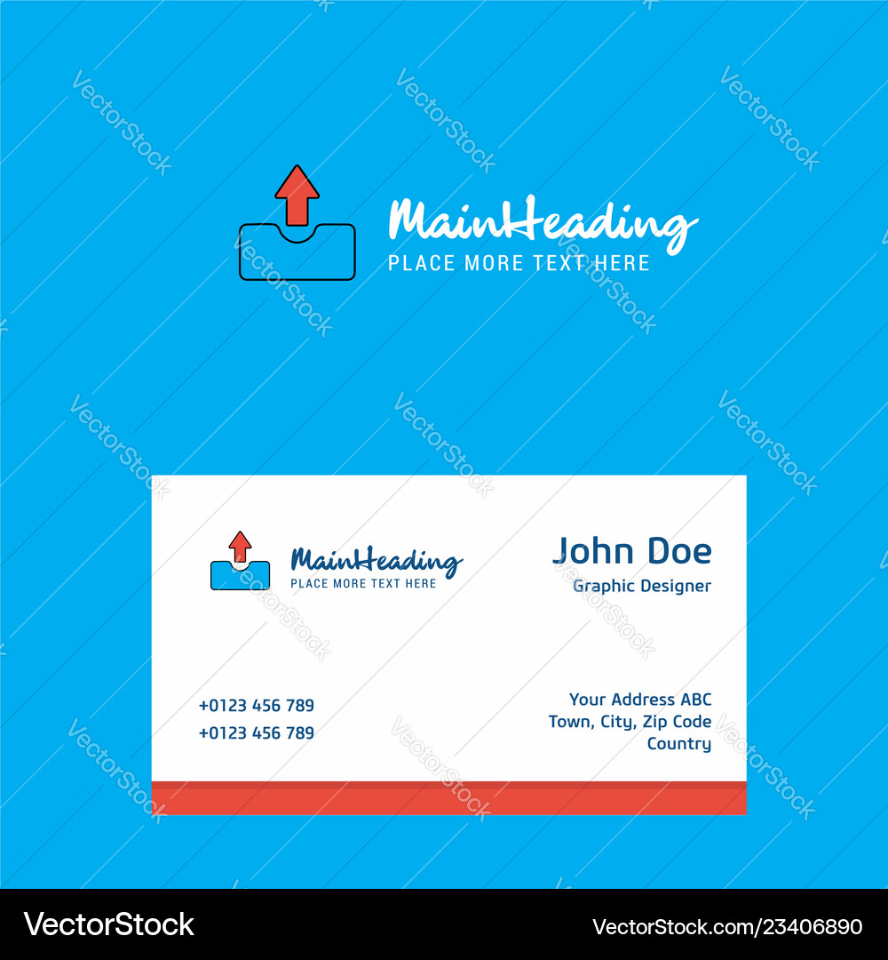 Uploading logo design with business card template Vector Image