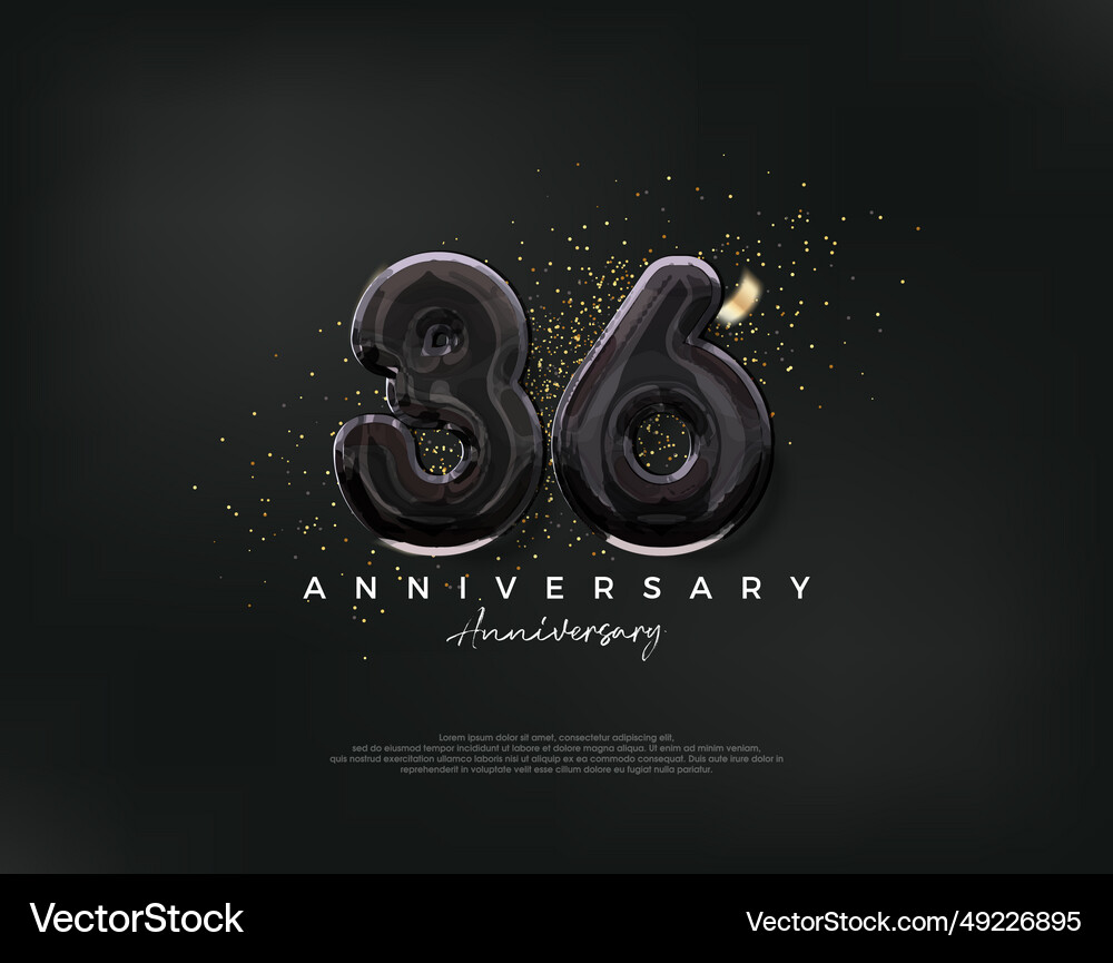 36th anniversary celebration design with luxury Vector Image