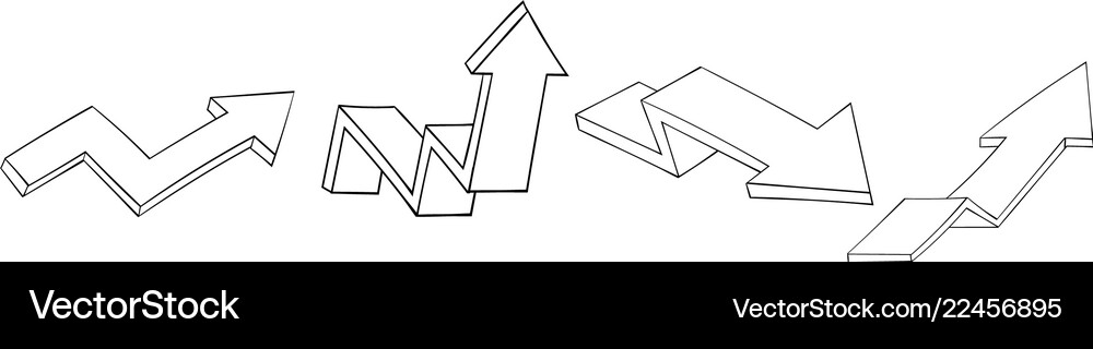 Arrow hand drawn doodles up signs Royalty Free Vector Image
