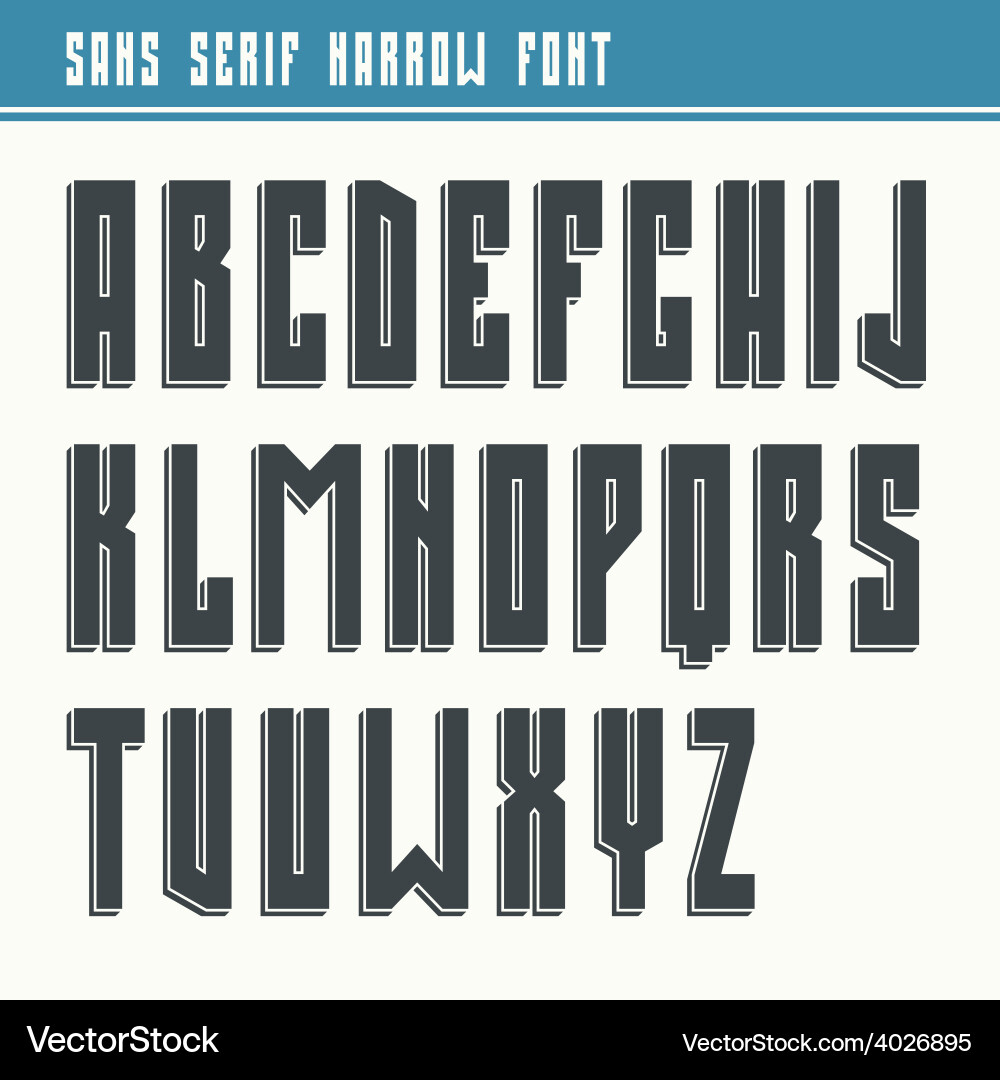 Bold sans serif font in retro style Royalty Free Vector