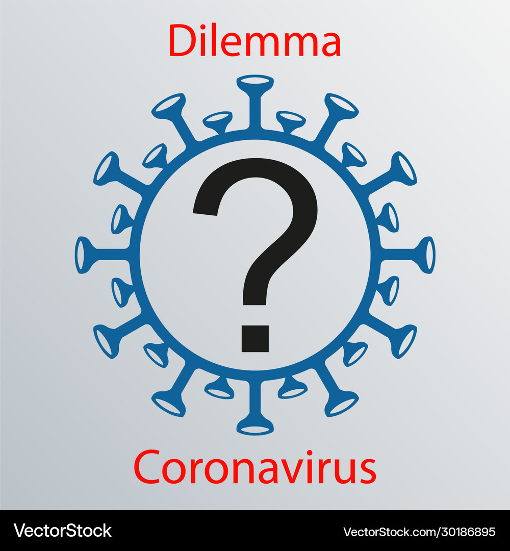 Coronavirus sign with a question mark emblem Vector Image