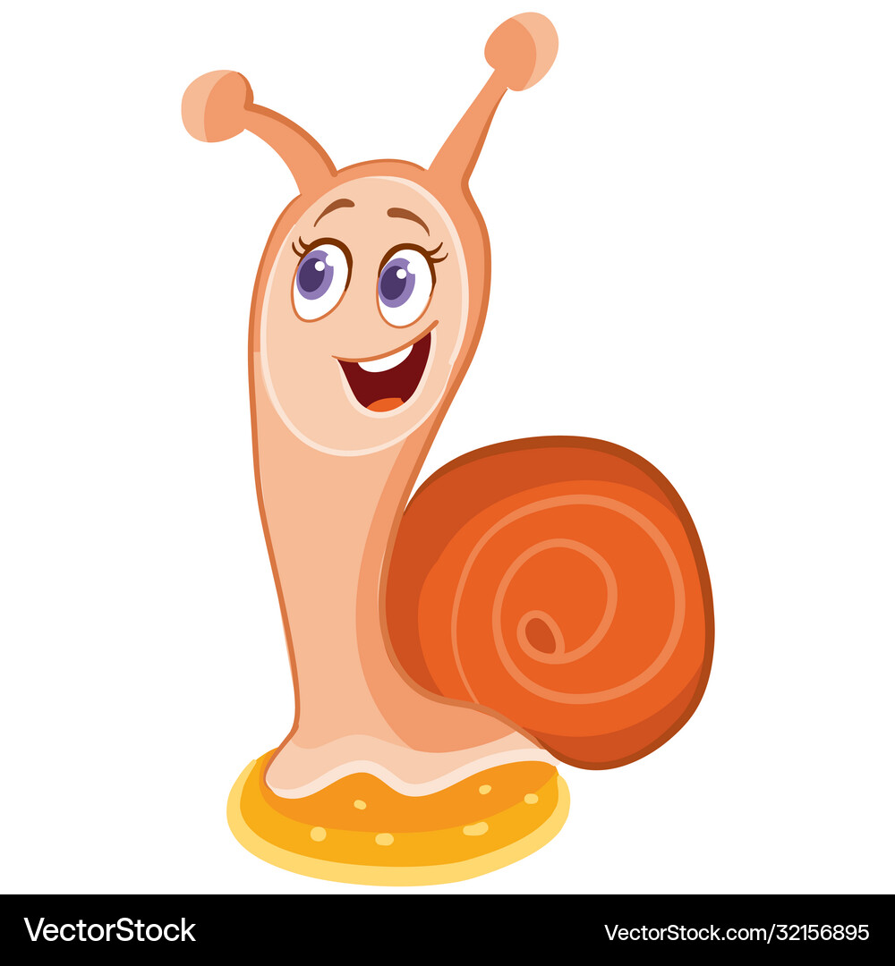 Cute snail in cartoon style isolated object Vector Image