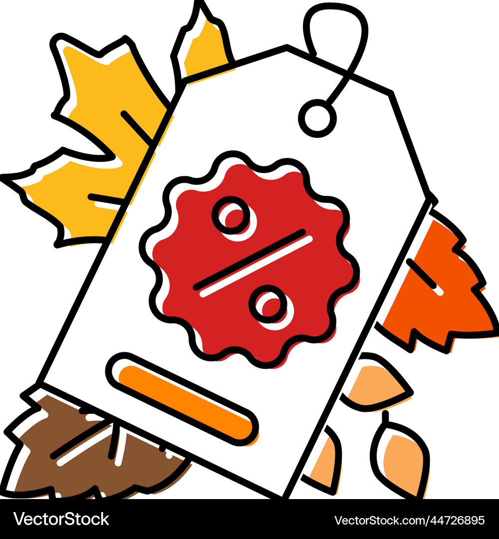 Discount autumn color icon Royalty Free Vector Image