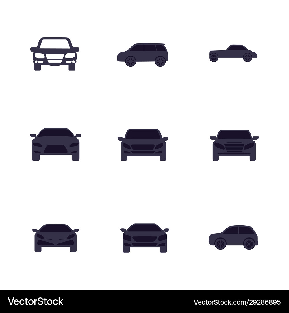 Isolated black cars set design Royalty Free Vector Image