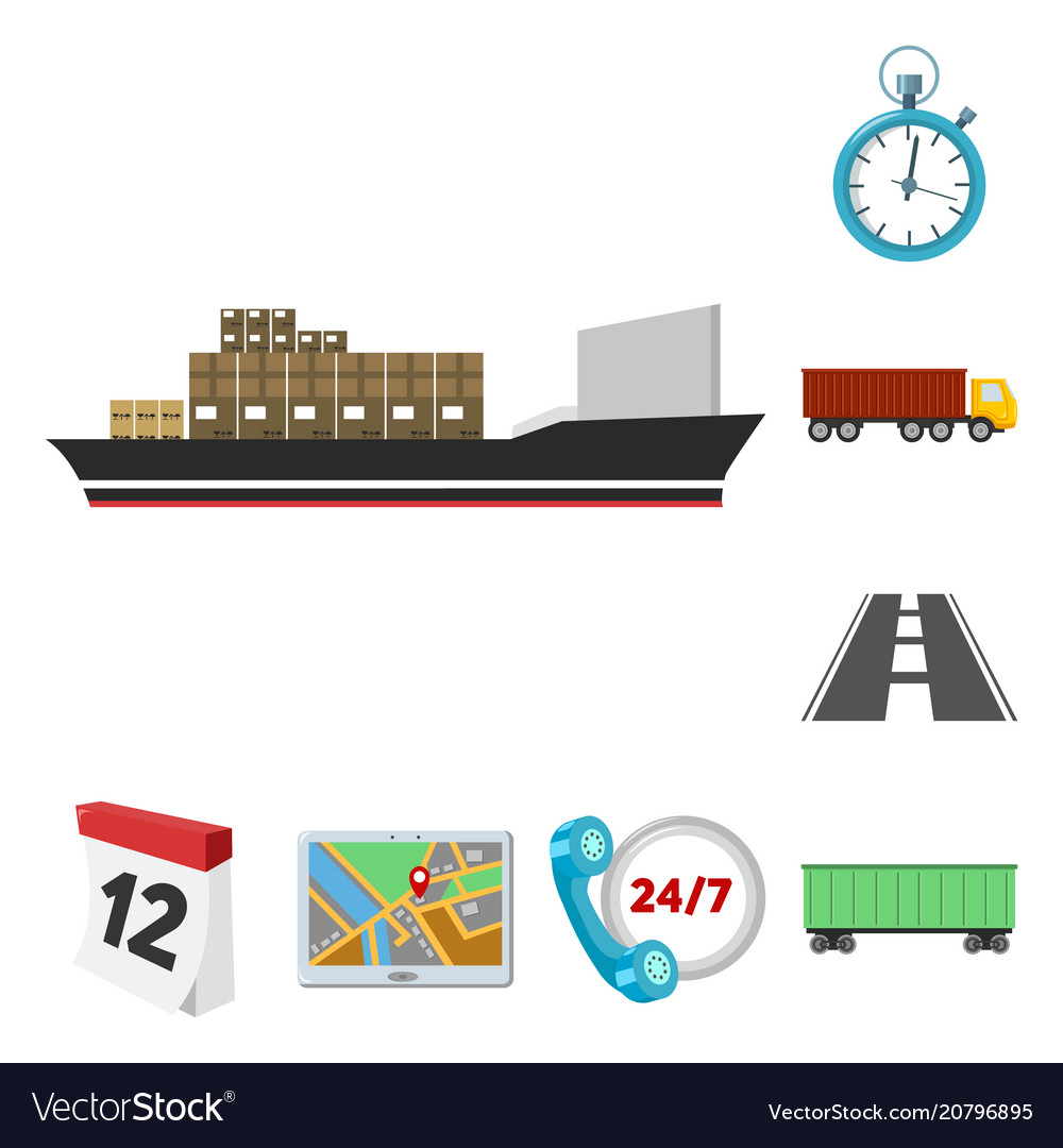 Logistics service cartoon icons in set collection Vector Image