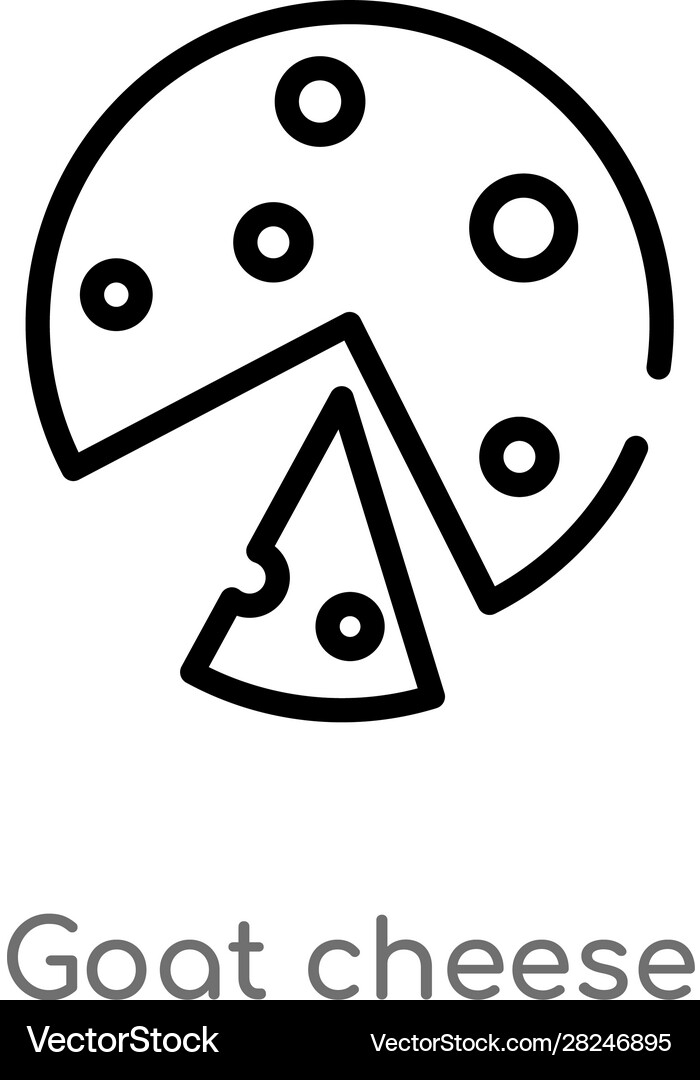 Outline goat cheese icon isolated black simple Vector Image