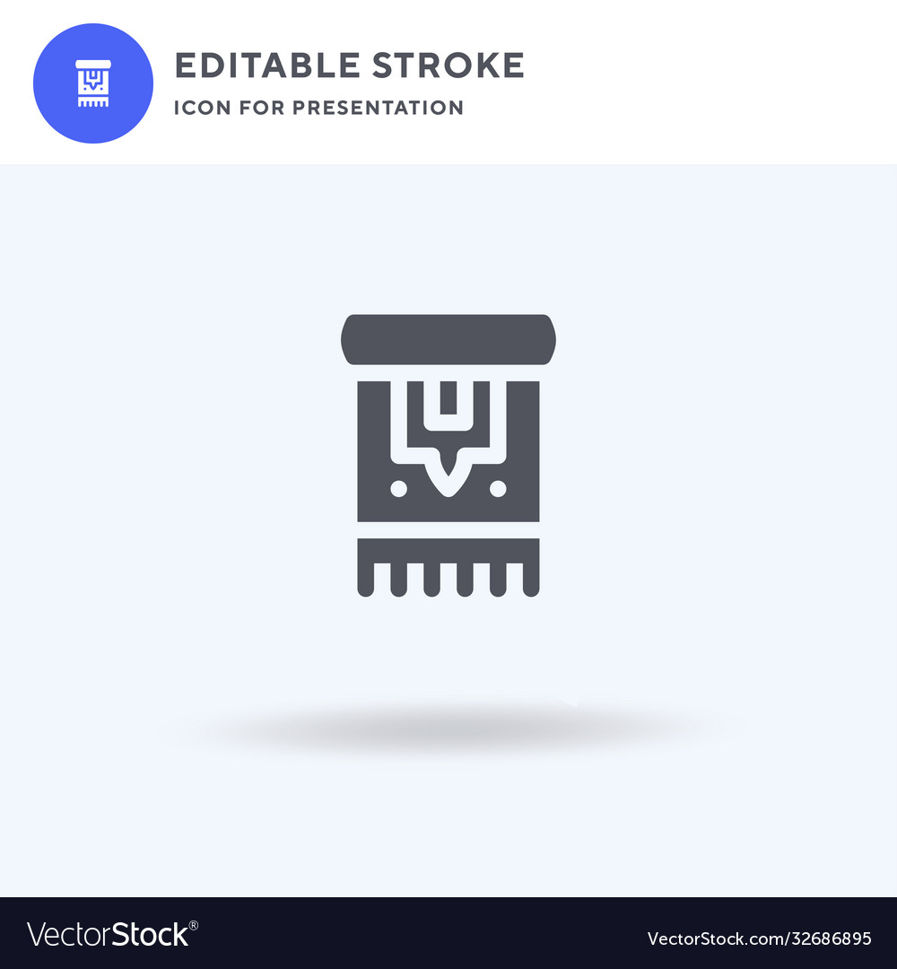 Prayer mat icon filled flat sign solid Royalty Free Vector