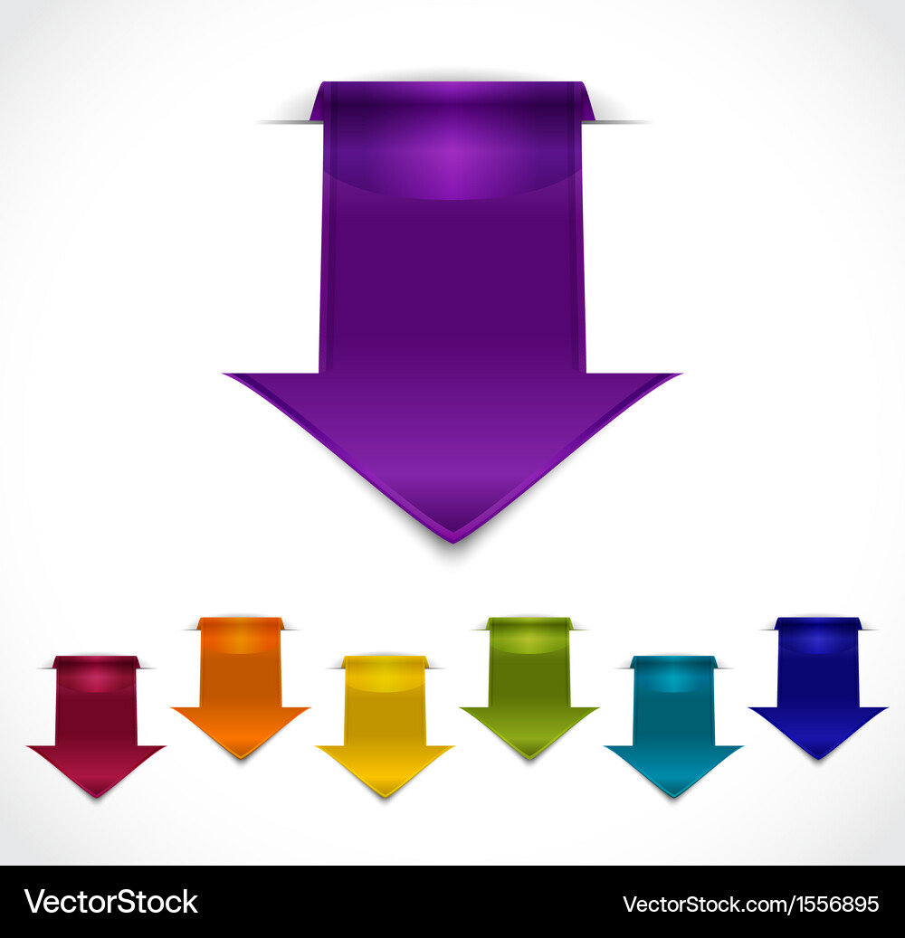 Set of 3d arrow stickers Royalty Free Vector Image