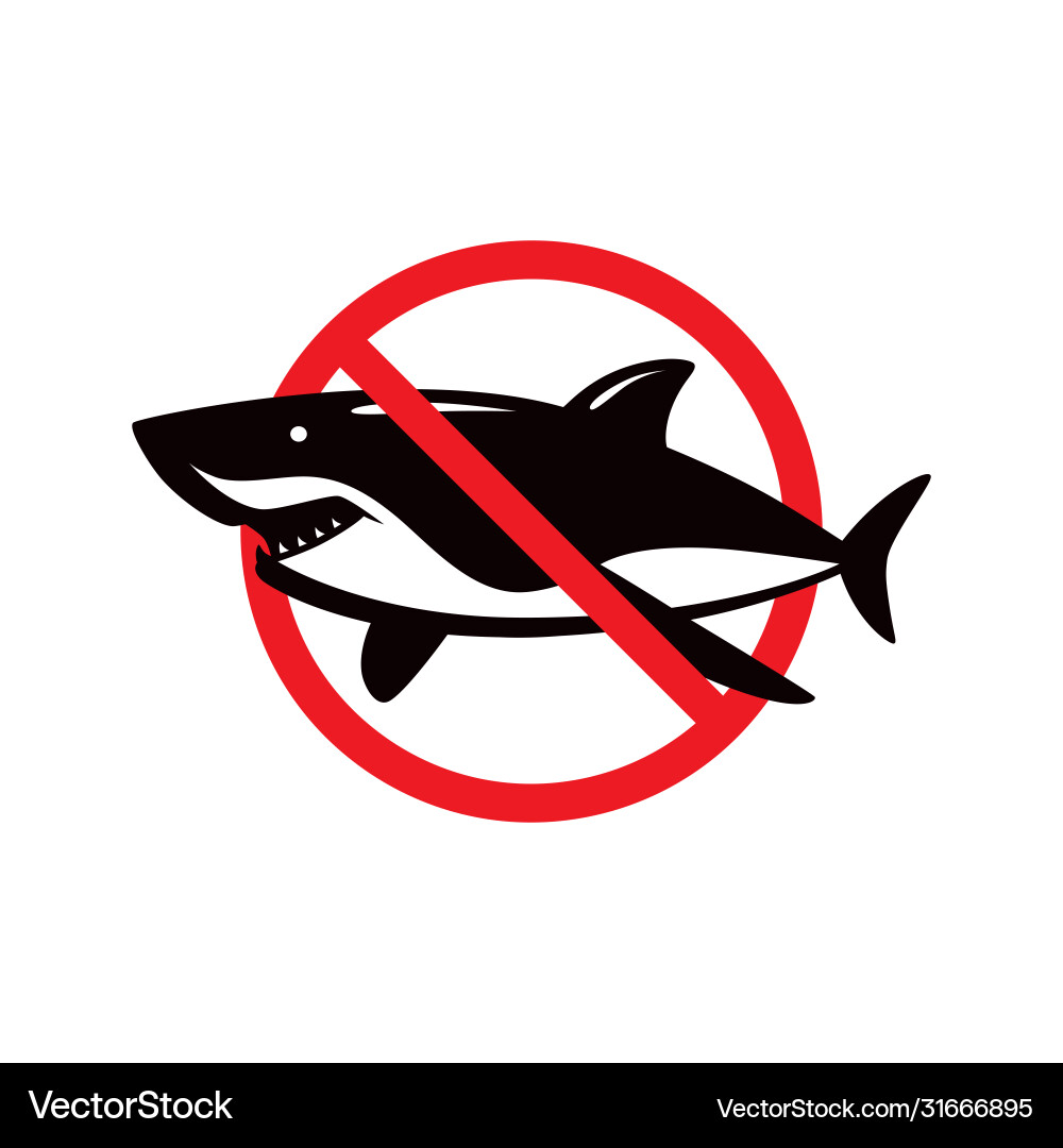 Shark dangerous emblem Royalty Free Vector Image