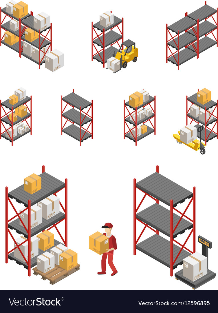 Storage racks set Royalty Free Vector Image - VectorStock