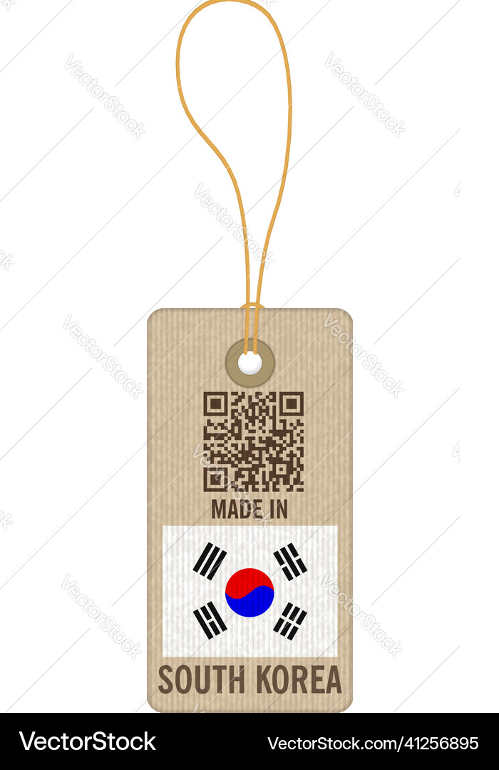Tag made in south korea Royalty Free Vector Image