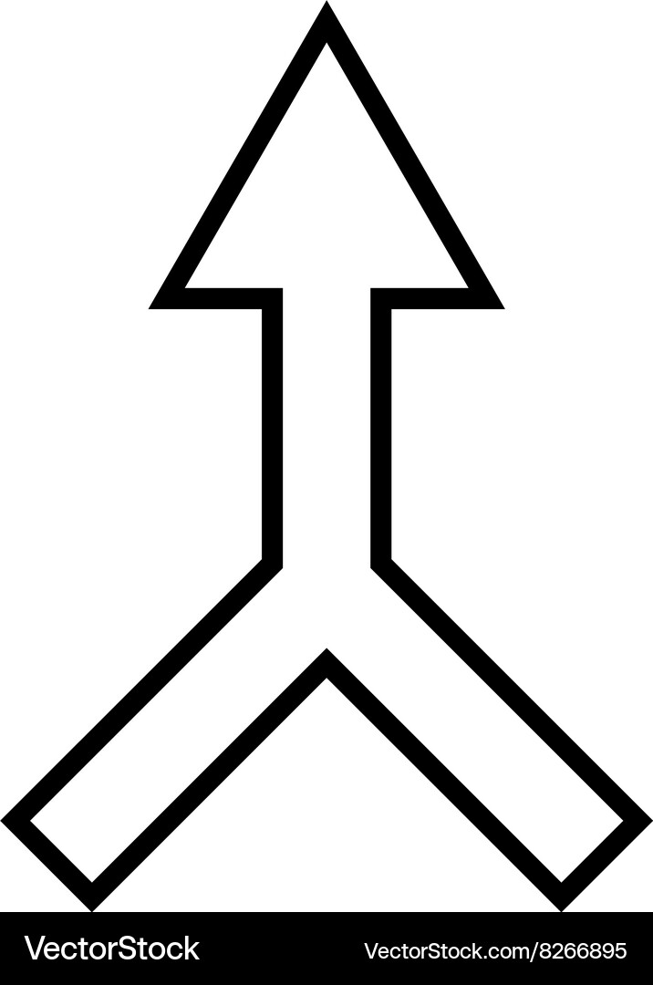 Unite arrow up contour icon Royalty Free Vector Image