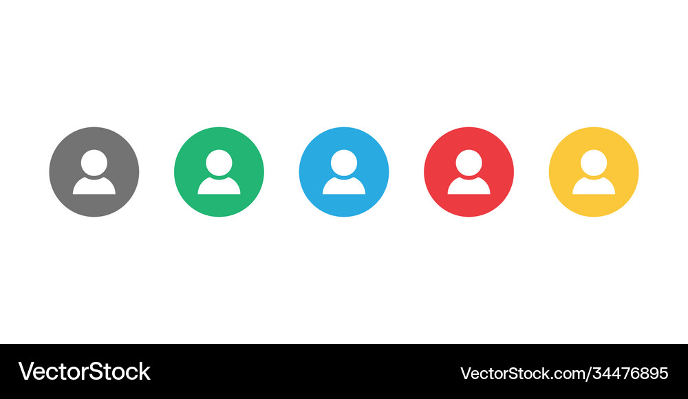 User avatars in flat design round colorful Vector Image