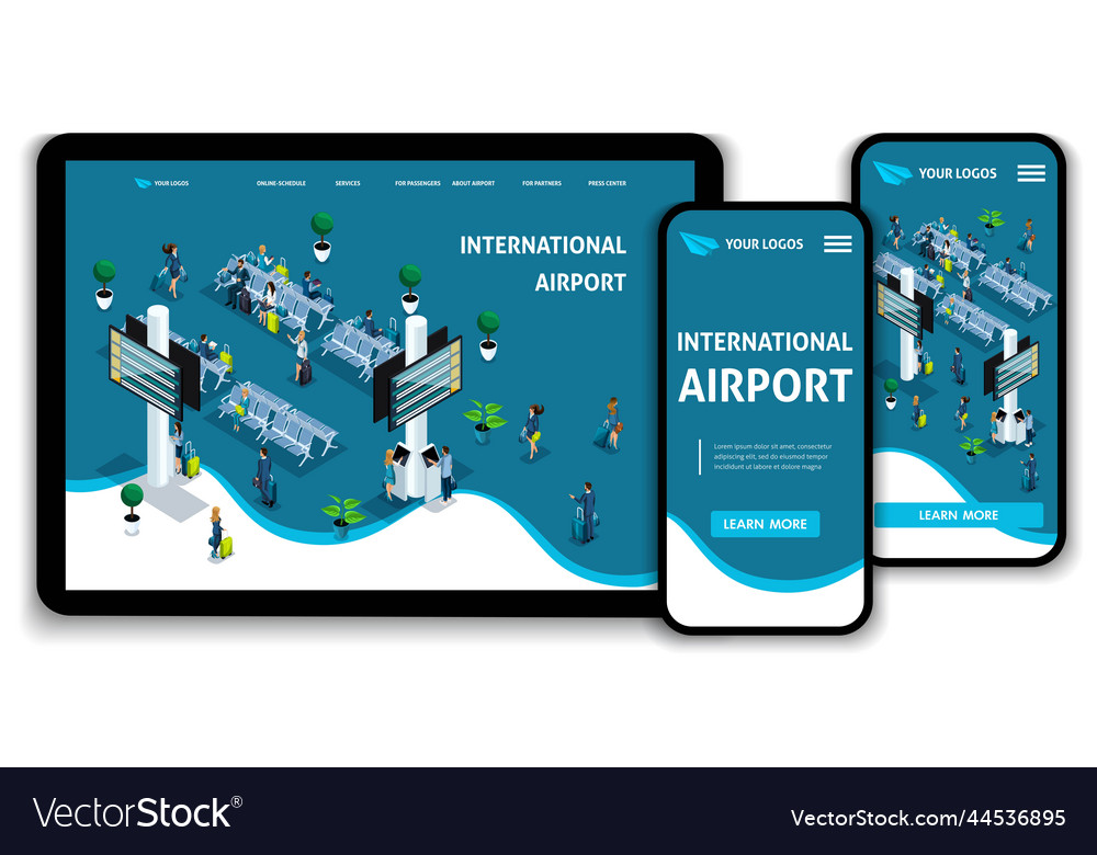 Website template landing page isometric concept Vector Image