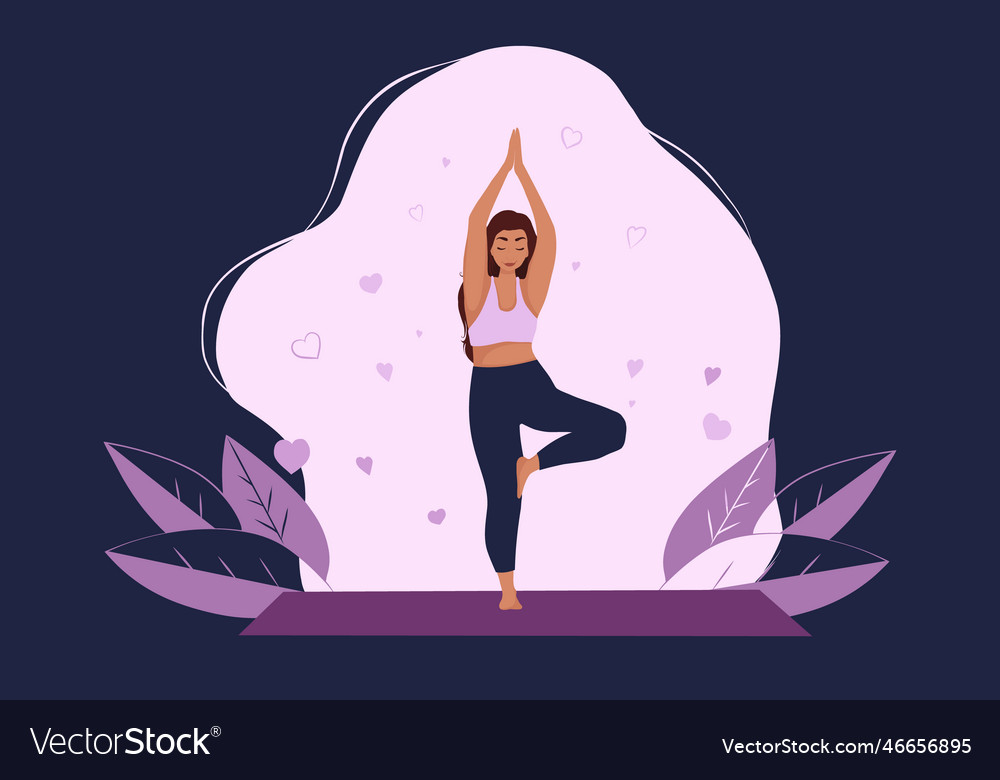 Young woman doing yoga pose fitness and sport Vector Image