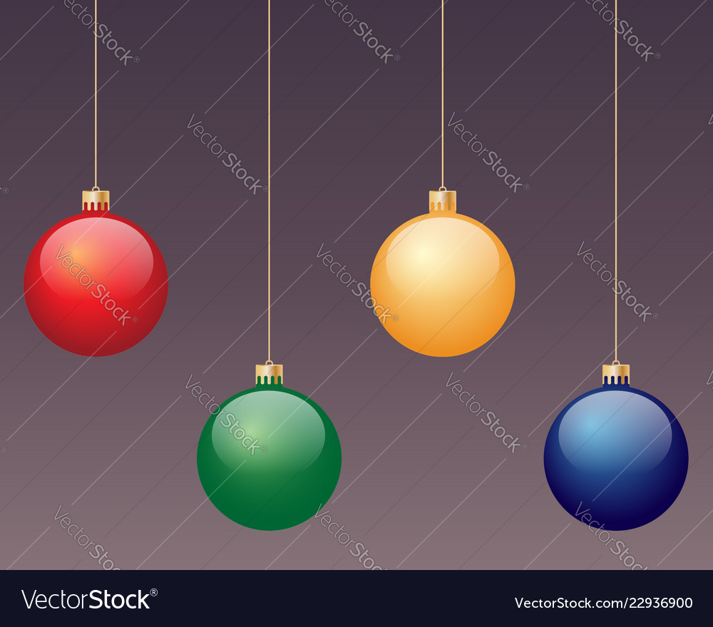 Assorted coloured baubles Royalty Free Vector Image