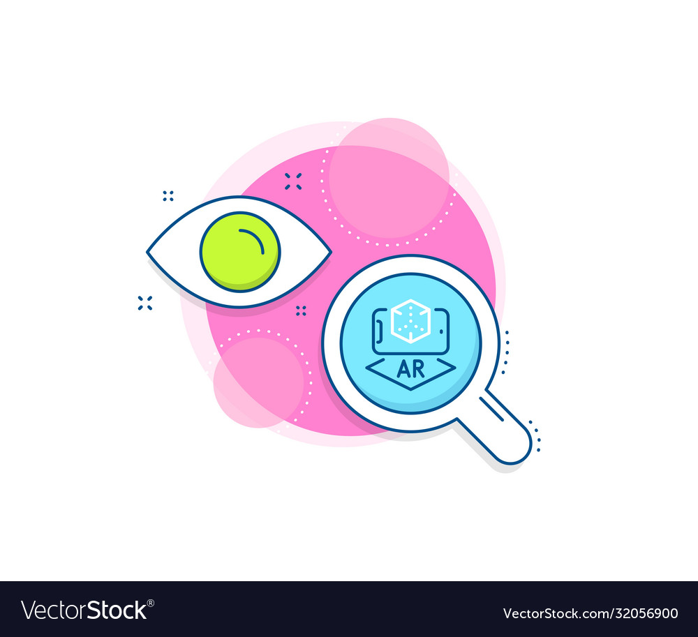 Augmented reality phone line icon vr simulation Vector Image Augmented reality phone line icon vr simulation Vector Image