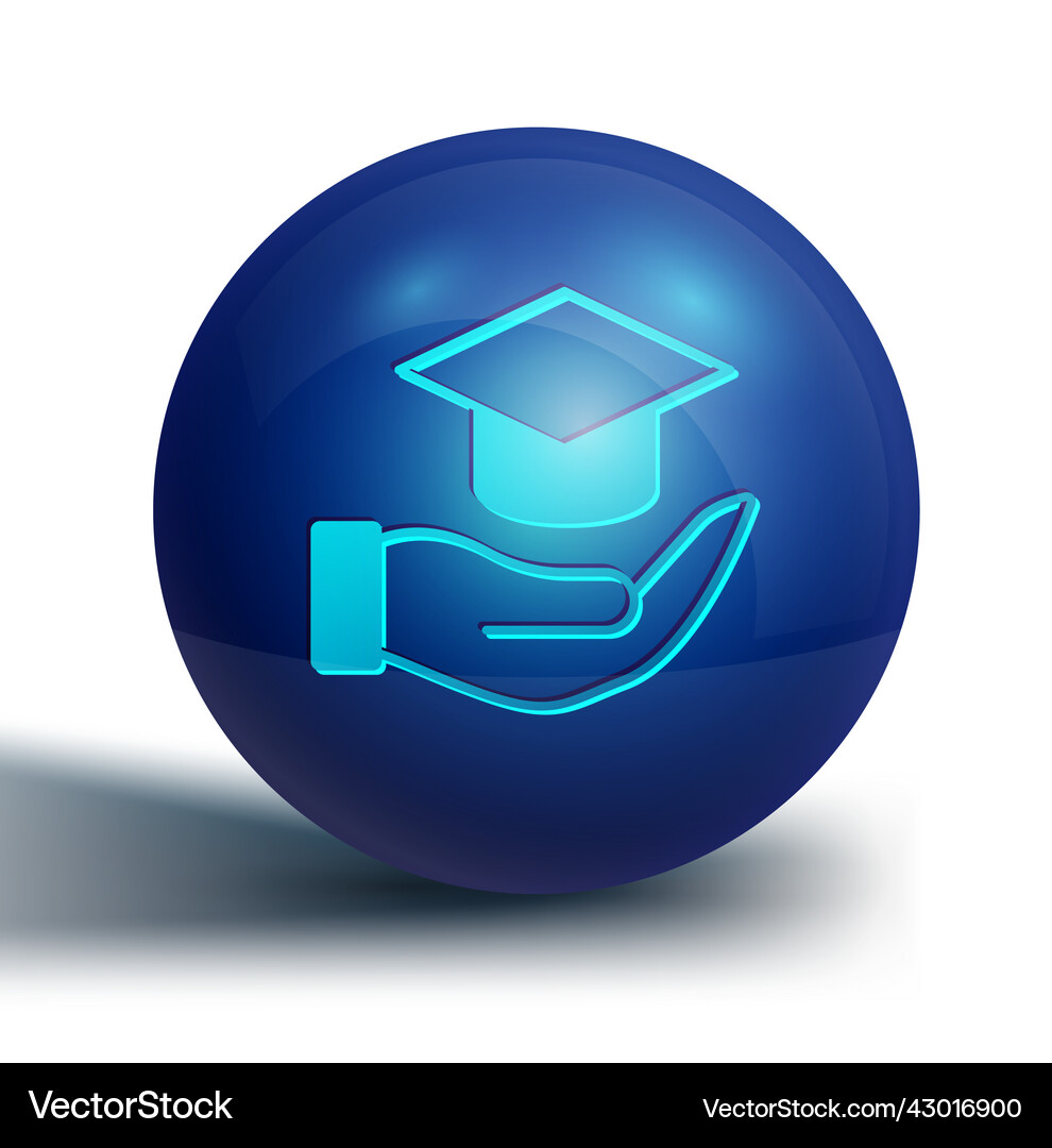 Blue education grant icon isolated on white Vector Image