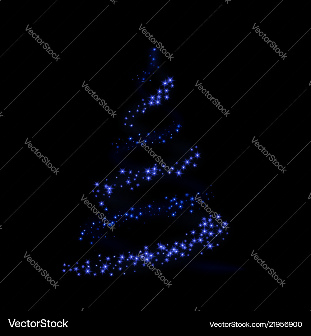 Christmas tree card background blue christmas Vector Image