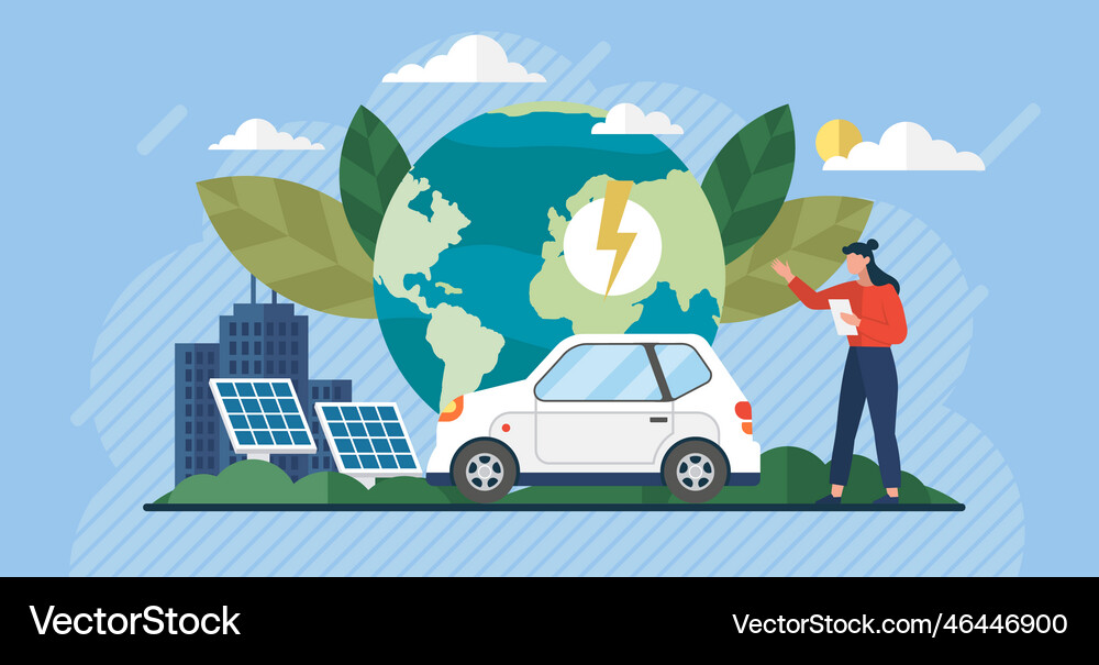Clean energy renewable green energy sources Vector Image
