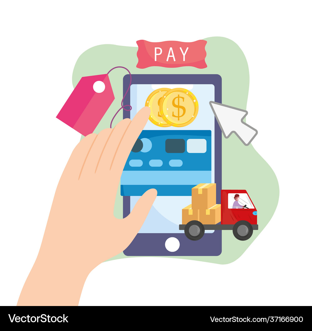 Delivery online payment Royalty Free Vector Image