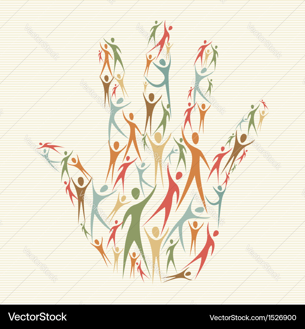 Family concept hand Royalty Free Vector Image - VectorStock