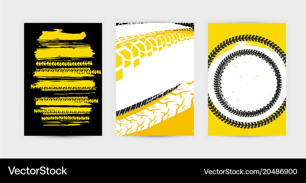 Grunge tire posters set 17-17 Royalty Free Vector Image