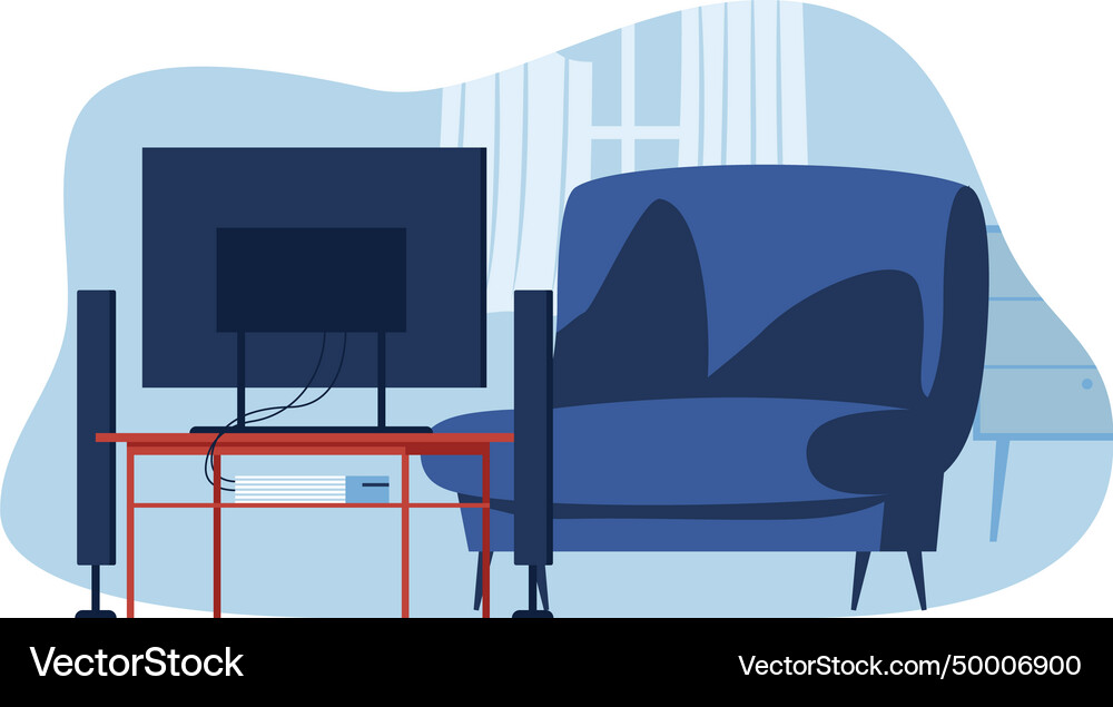Home office setup with computer desk armchair and Vector Image