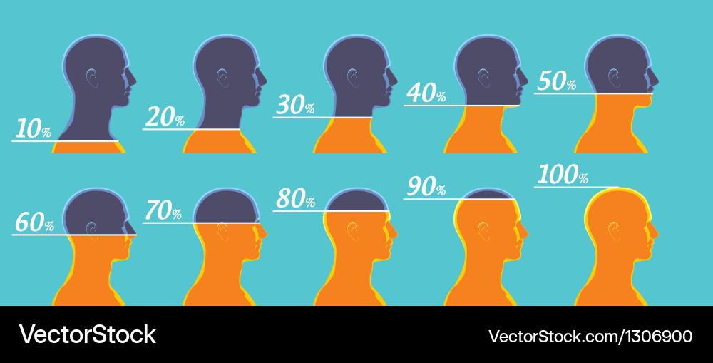 Human infographics percentages Royalty Free Vector Image
