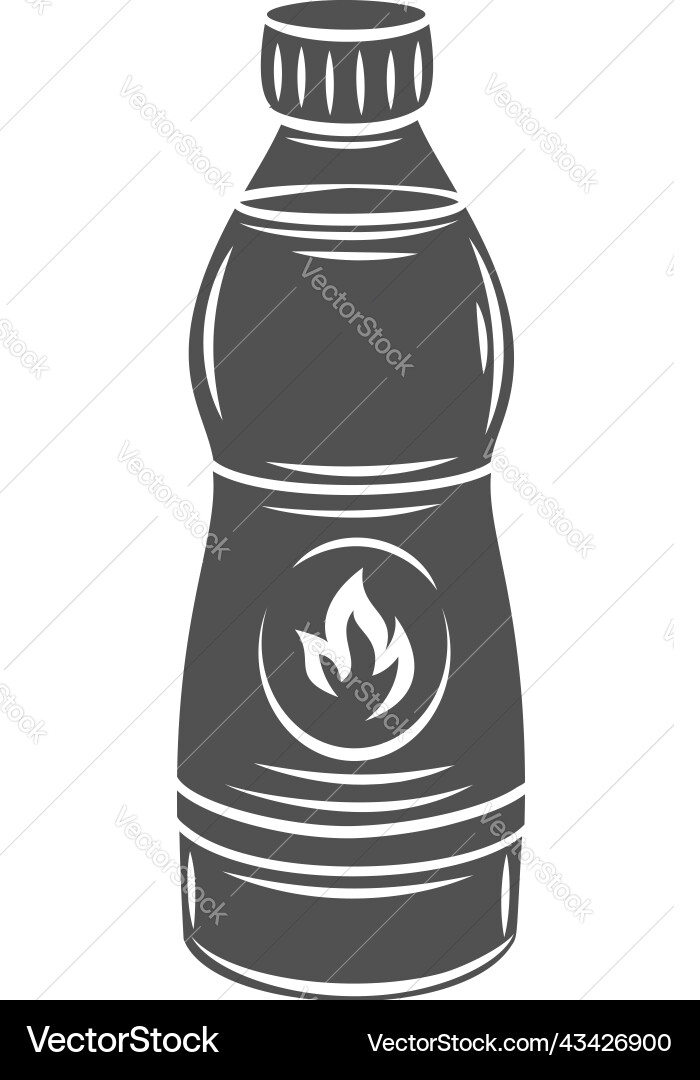Ignition fluid bottle for firewood or coals Vector Image