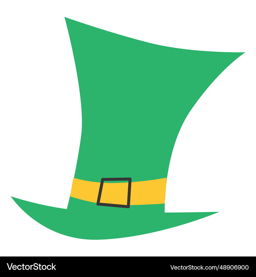 Lucky irish hat flat Royalty Free Vector Image